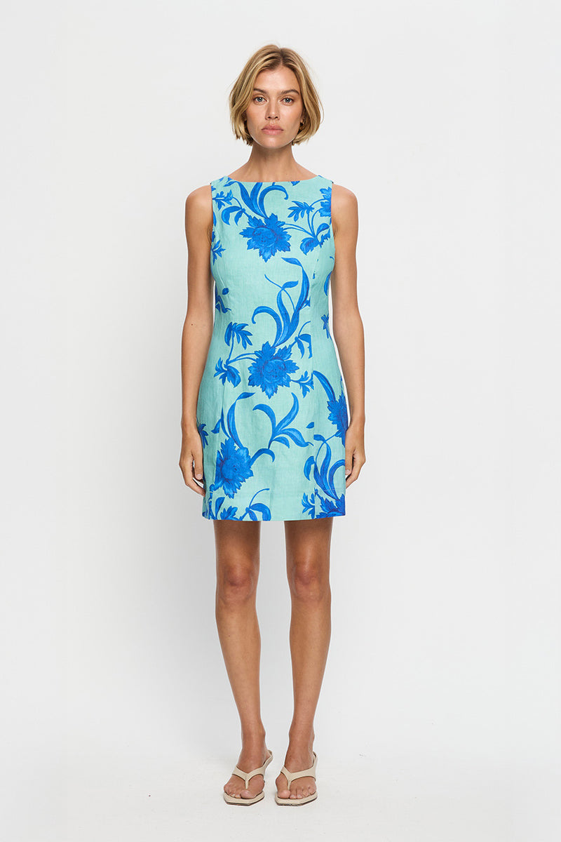 KIVARI - JUNIPER MINI DRESS - COBALT BLUE GREEN – Chachi